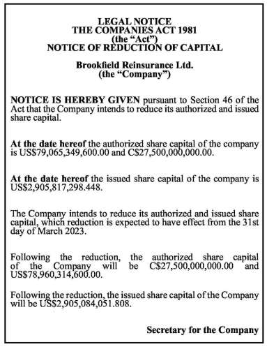 Brookfield Reinsurance Ltd. - The Royal Gazette | Bermuda News ...