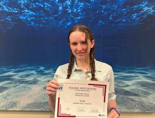 Young environmental reporter is second in global contest - The Royal ...