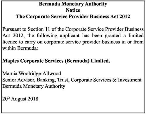 Maples Corporate Services (Bermuda) Limited - The Royal Gazette ...