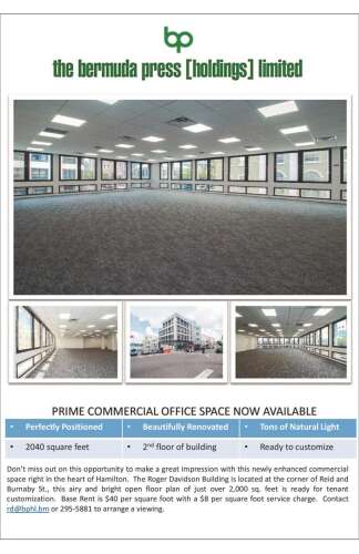 Prime Commercial Office Space - The Royal Gazette | Bermuda News ...