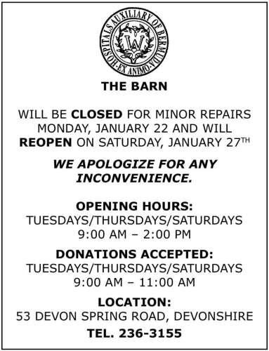 The Barn Will Be Closed For Minor Repair - The Royal Gazette | Bermuda ...