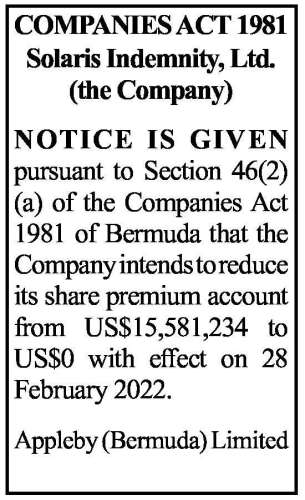Solaris Indemnity, Ltd. - The Royal Gazette | Bermuda News, Business ...