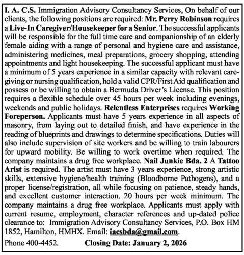 a Live-In Caregiver/Housekeeper for a Senior - Working Foreperson ...