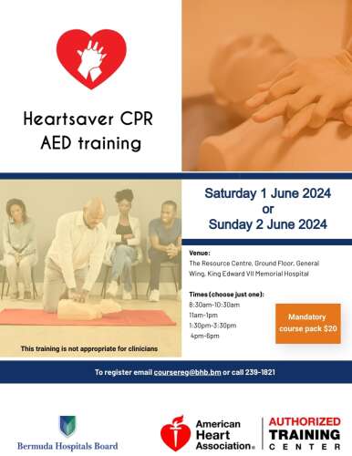 Hospital offers life-saving courses in CPR - The Royal Gazette ...