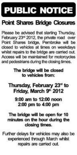 POINT SHARES BRIDGE CLOSURE - The Royal Gazette | Bermuda News ...