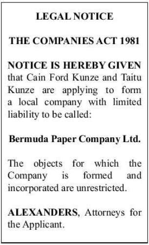 Bermuda Paper Company Ltd. - The Royal Gazette | Bermuda News, Business ...