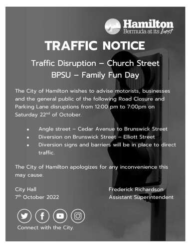 TRAFFIC NOTICE Traffic Disruption â€“ Church Street BPSU â€“ Family Fun ...