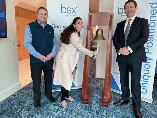 Carey Olsen rings the bell at the BSX - The Royal Gazette | Bermuda ...