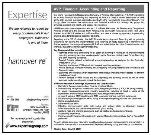 AVP, Financial Accounting and Reporting - The Royal Gazette | Bermuda ...