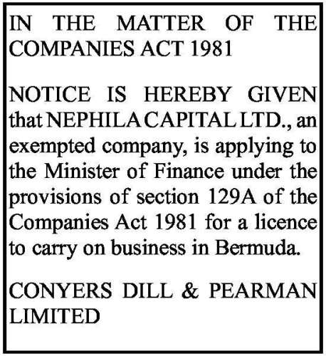 NEPHILA CAPITAL LTD - The Royal Gazette | Bermuda News, Business ...