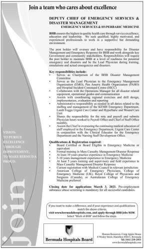 DEPUTY CHIEF OF EMERGENCY SERVICES & DISASTER MANAGEMENT - The Royal ...
