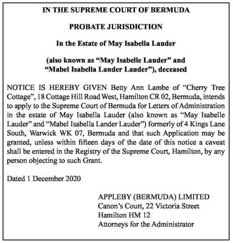 May Isabella Lauder - The Royal Gazette | Bermuda News, Business ...