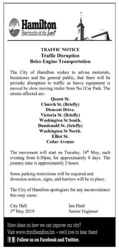 Traffic Notice Disruption Belco Engine Transportation - The Royal ...