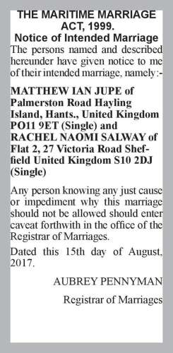 MATTHEW IAN JUPE of Palmerston Road Hayling Island, Hants., United ...