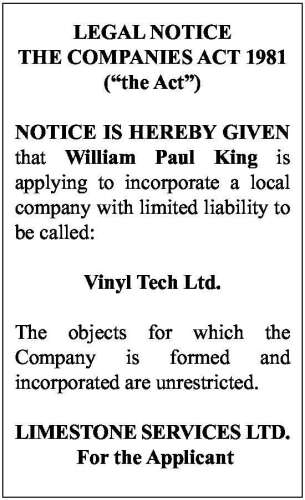 Vinyl Tech Ltd. - The Royal Gazette | Bermuda News, Business, Sports ...