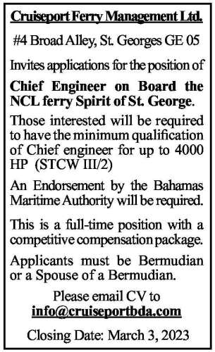 Chief Engineer on Board the NCL Ferry Spirit of St. George - The Royal ...