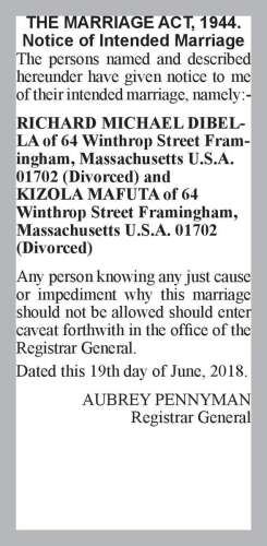 RICHARD MICHAEL DIBELLA of 64 Winthrop Street Framingham, Massachusetts ...
