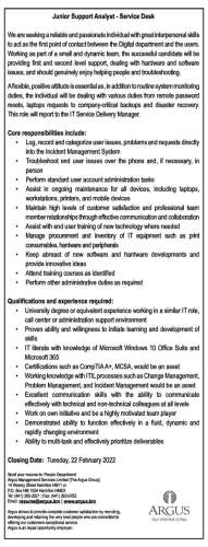 Junior Support Analyst - Service Desk - The Royal Gazette | Bermuda ...