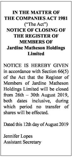 Jardine Matheson Holdings Limited - The Royal Gazette | Bermuda News ...