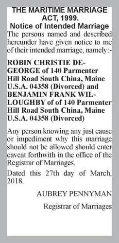 ROBIN CHRISTIE DEGEORGE of 140 Parmenter Hill Road South China, Maine U ...