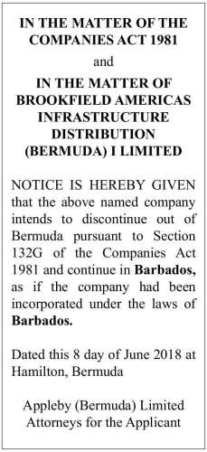 Brookfield Americans Infrastructure Distribution (Bermuda) I Limited ...