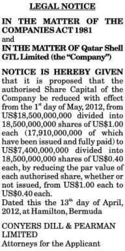 Qatar Shell GTL Limited - The Royal Gazette | Bermuda News, Business ...