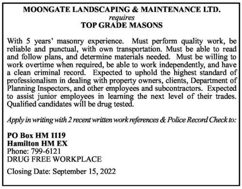 TOP GRADE MASONS - The Royal Gazette | Bermuda News, Business, Sports ...