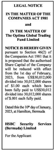 The Optima Global Trading Fund Limited - The Royal Gazette | Bermuda News, Business, Sports ...