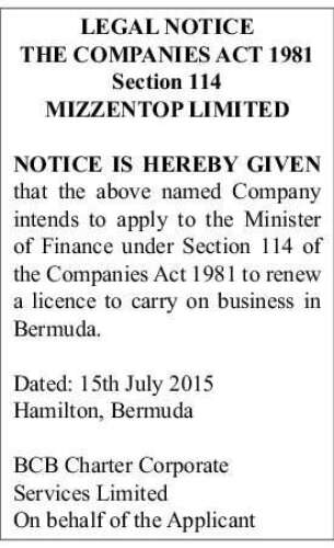 Mizzentop Limited - The Royal Gazette | Bermuda News, Business, Sports ...
