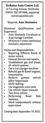 Auto Mechanic - The Royal Gazette | Bermuda News, Business, Sports ...