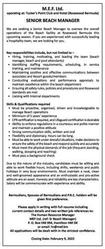 Senior Beach Manager - The Royal Gazette | Bermuda News, Business ...