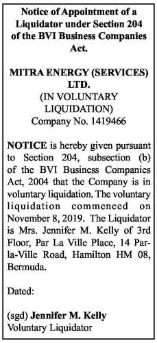 Mitra Energy (Services) Ltd. - The Royal Gazette | Bermuda News ...