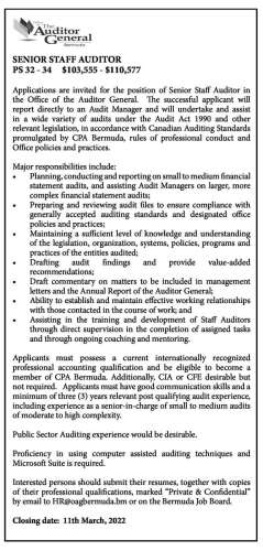 Audit Manager - The Royal Gazette | Bermuda News, Business, Sports ...