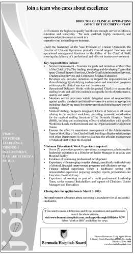 DIRECTOR OF CLINICAL OPERATIONS - The Royal Gazette | Bermuda News ...