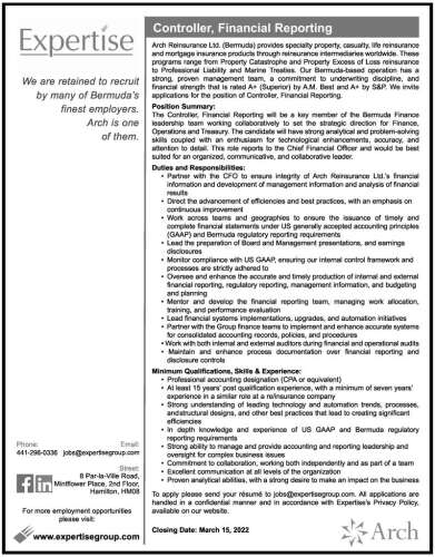 Controller, Financial Reporting - The Royal Gazette | Bermuda News ...
