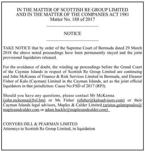 Scottish Re Group Limited - The Royal Gazette | Bermuda News, Business ...