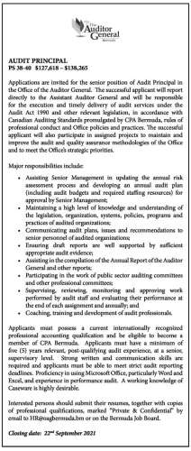Audit Principal - The Royal Gazette | Bermuda News, Business, Sports ...