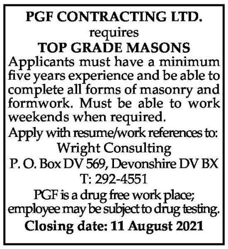 TOP GRADE MASONS - The Royal Gazette | Bermuda News, Business, Sports ...