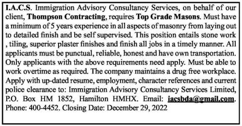 Top Grade Masons - The Royal Gazette | Bermuda News, Business, Sports ...