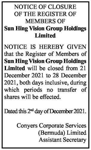 Sun Hing Vision Group Holdings - The Royal Gazette | Bermuda News ...