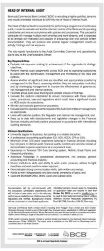 Head Of Internal Audit - The Royal Gazette | Bermuda News, Business ...