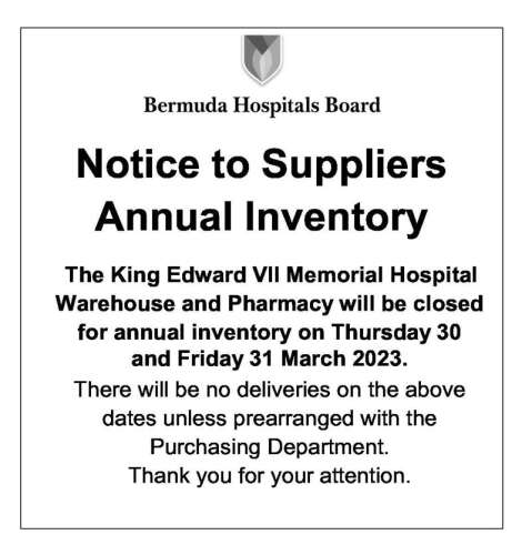 Closed For Inventory - The Royal Gazette | Bermuda News, Business ...