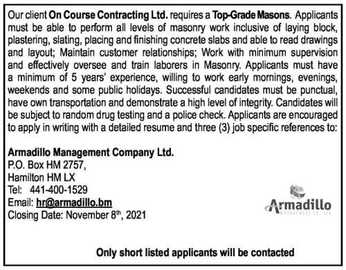 Top-Grade Masons - The Royal Gazette | Bermuda News, Business, Sports ...