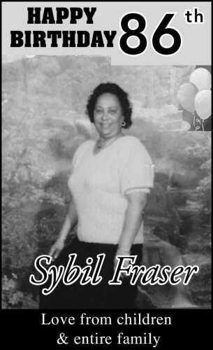 Happy 86th Birthday Sybil Fraser - The Royal Gazette | Bermuda News ...