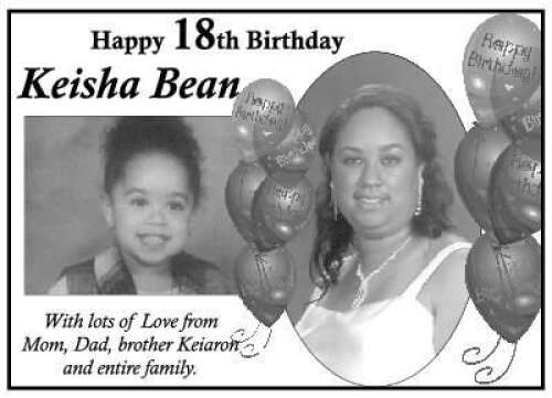 HAPPY 18TH BIRTHDAY KEISHA BEAN - The Royal Gazette | Bermuda News ...