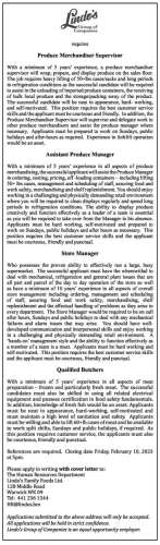 Produce Merchandiser Supervisor, Assistant Produce Manager and Store ...