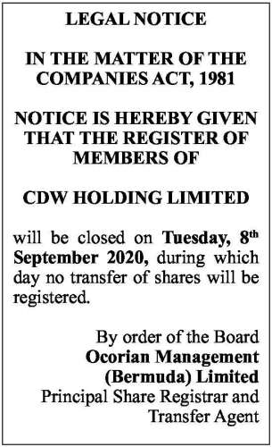 CDW HOLDING LIMITED - The Royal Gazette | Bermuda News, Business ...