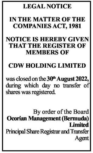 CDW Holding Limited - The Royal Gazette | Bermuda News, Business ...
