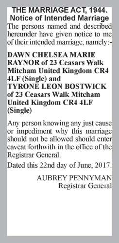 DAWN CHELSEA MARIE RAYNOR of 23 Ceasars Walk Mitcham United Kingdom CR4 ...