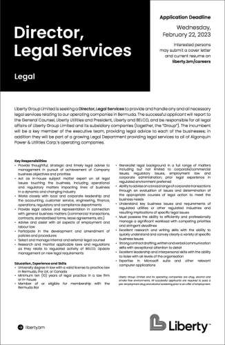 Liberty â€“ Director, Legal Services - The Royal Gazette | Bermuda News ...